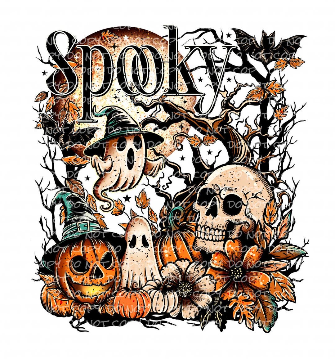 Spooky Ghost With Optional Sleeve | DTF Ready to Press or Sublimation ...