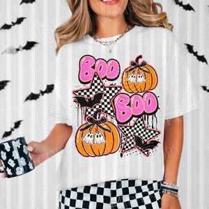 Boo Pumpkins & Ghosts Heat Transfer: DTF or Sublimation Ready to Press ...
