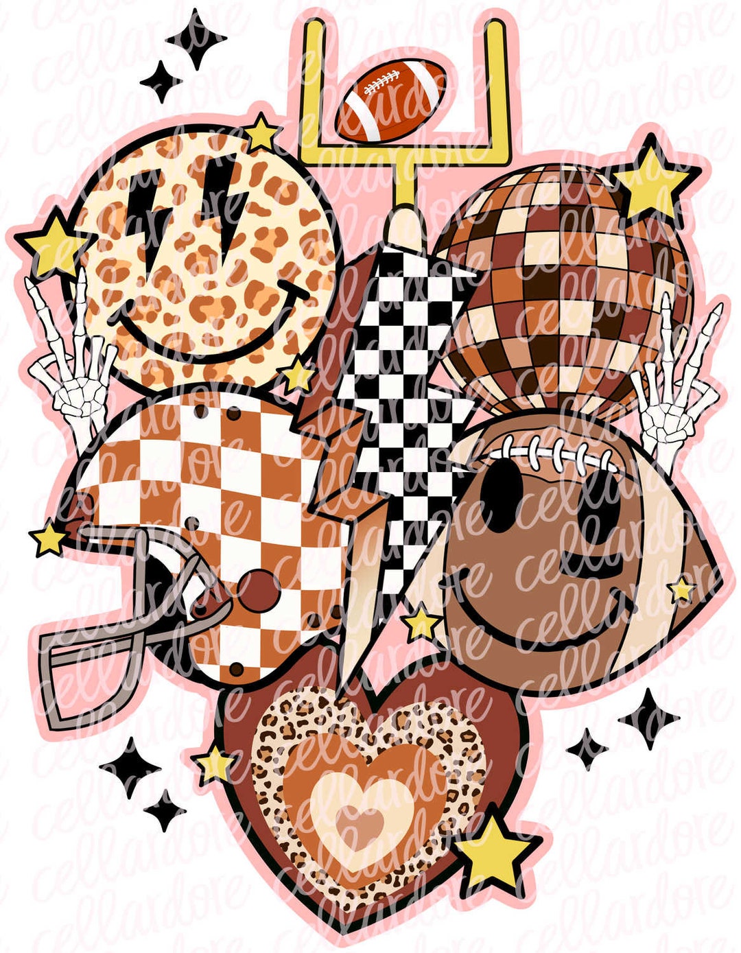 Retro Football Collage - DTF Ready to Press or Sublimation Transfer - Etsy