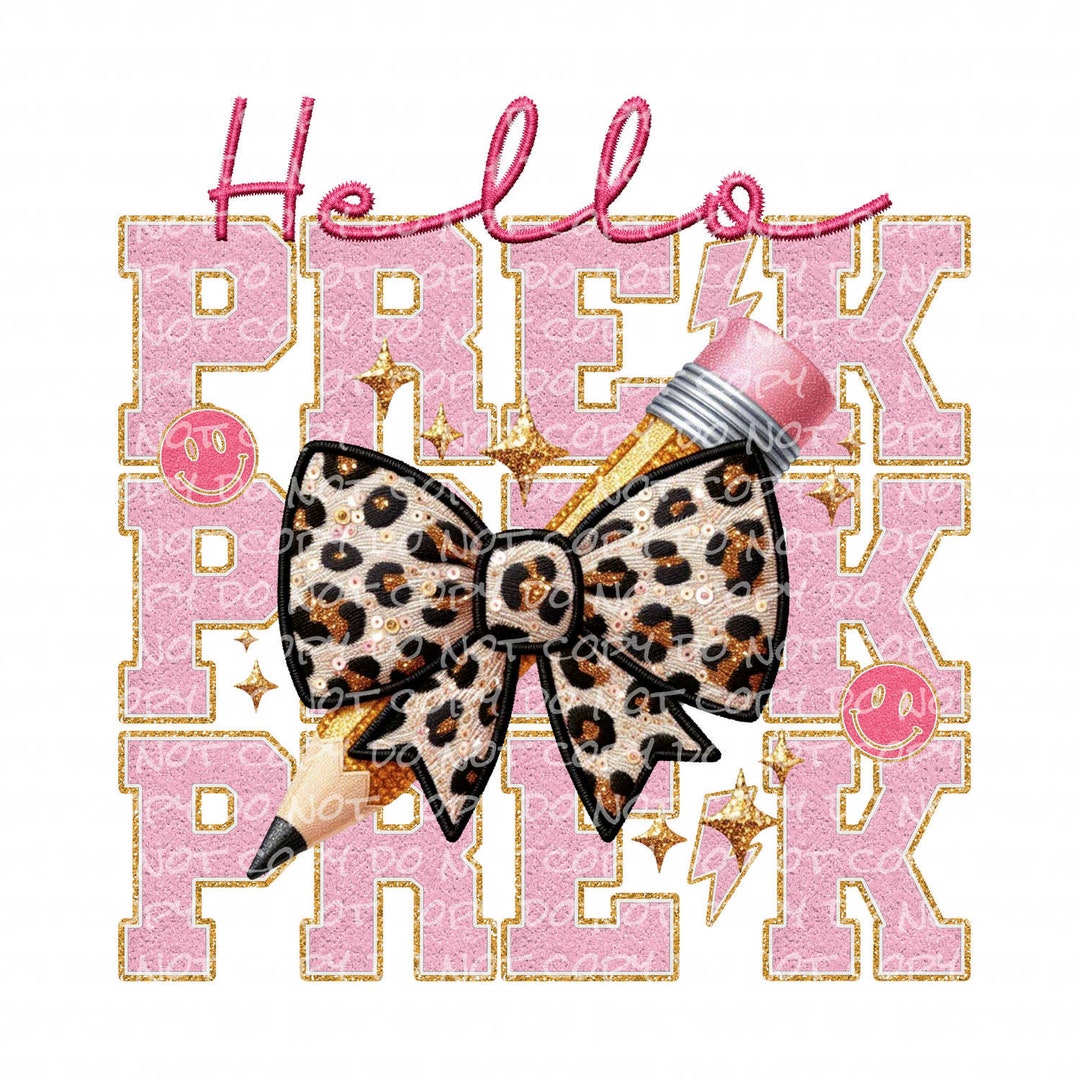 Hello Pre-k Faux Patch - DTF Ready to Press or Sublimation Transfer - Etsy