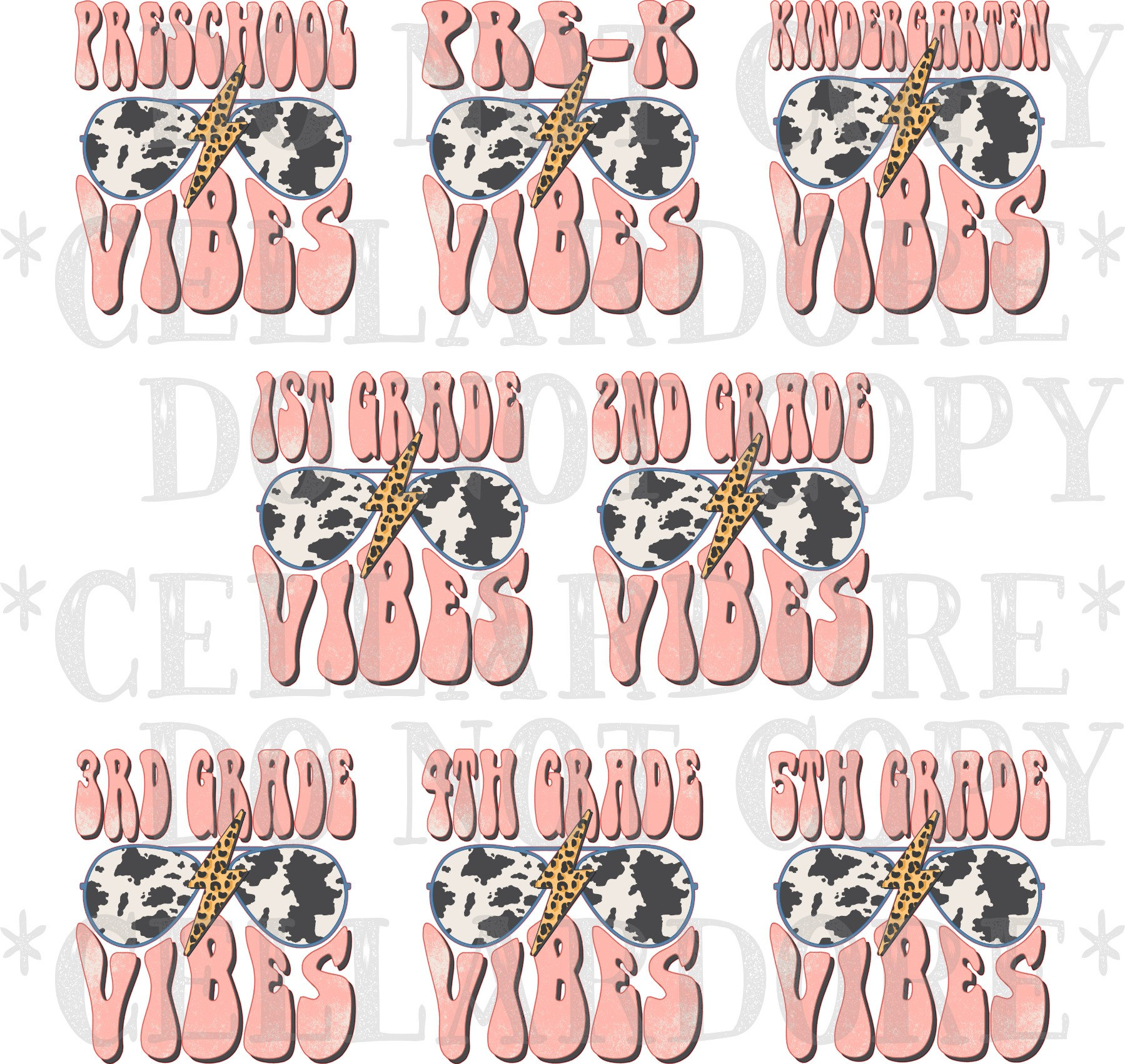 Back to School Retro Cow Print Preschool 5th Grade Vibes - Etsy