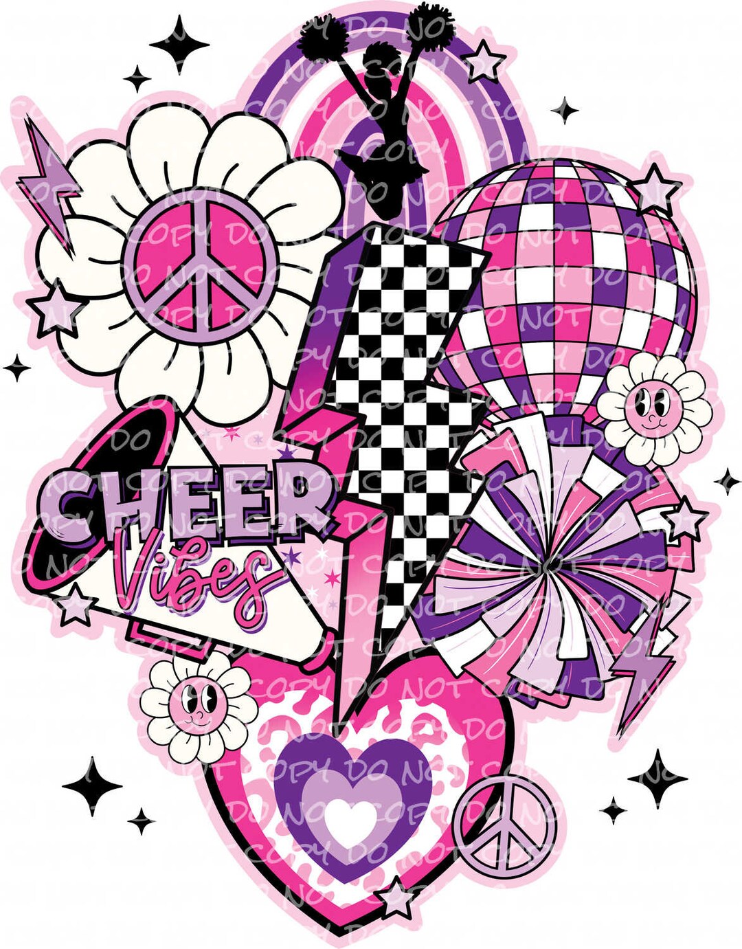 Cheer Vibes Collage - DTF Ready to Press or Sublimation Transfer - Etsy
