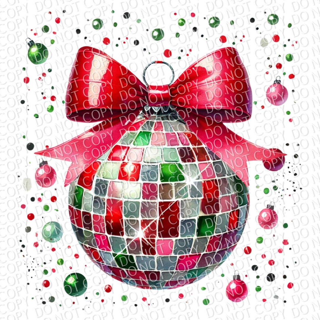 Christmas Disco Ball Ornament | DTF Ready to Press or Sublimation ...