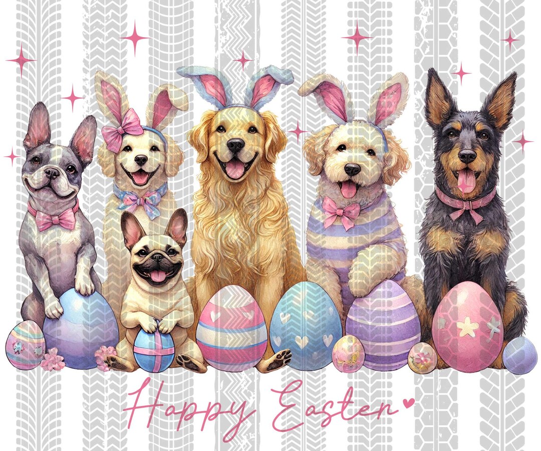 Happy Easter 6 Dogs | DTF Ready to Press or Sublimation Transfer - Etsy