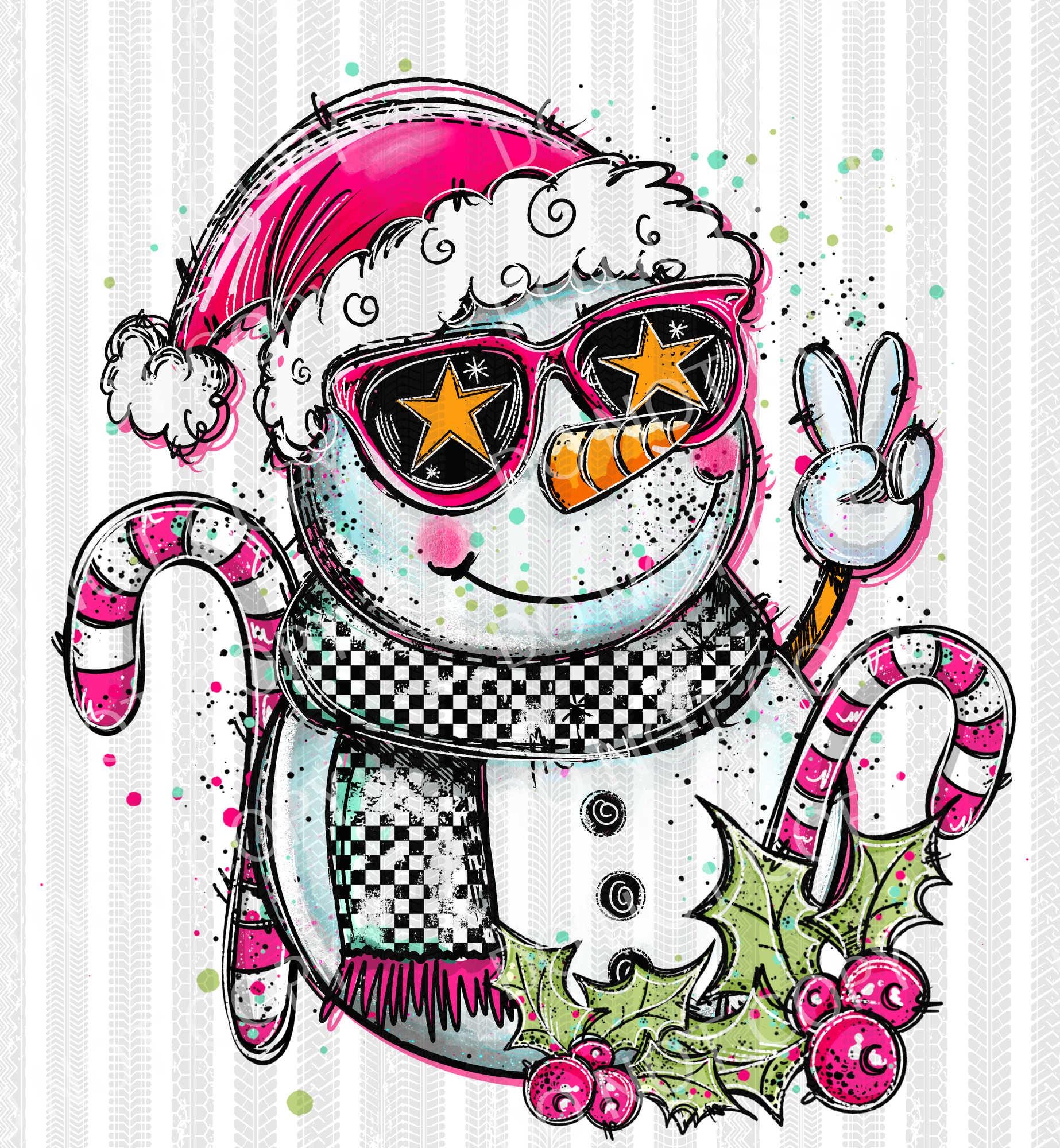 Snowman Doodle Heat Transfer: DTF or Sublimation Ready to Press - Etsy