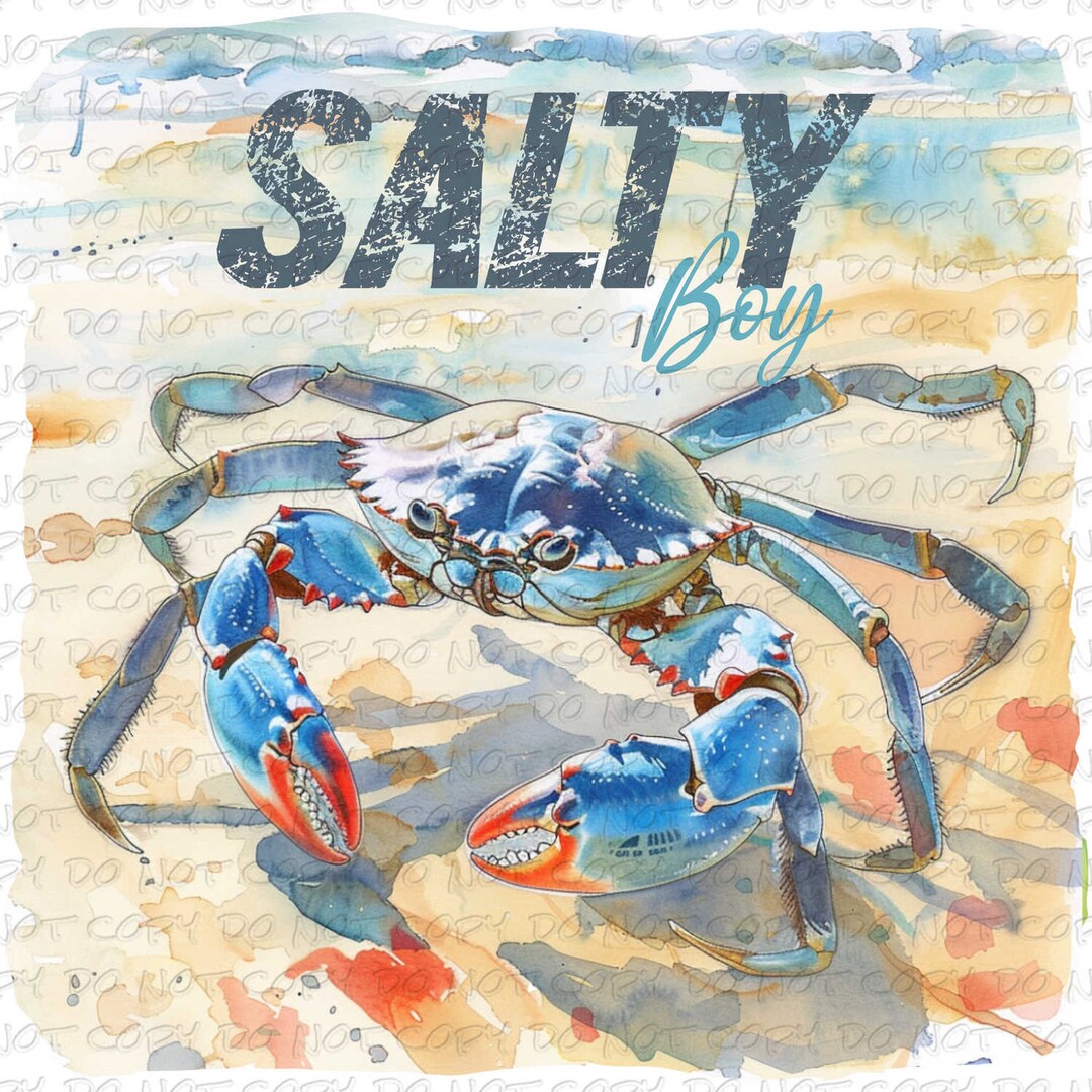 Salty Boy Crab - DTF Ready to Press or Sublimation Transfer - Etsy