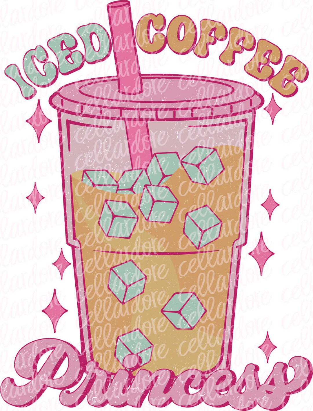 Iced Coffee Princess DTF Ready to Press or Sublimation Transfer - Etsy