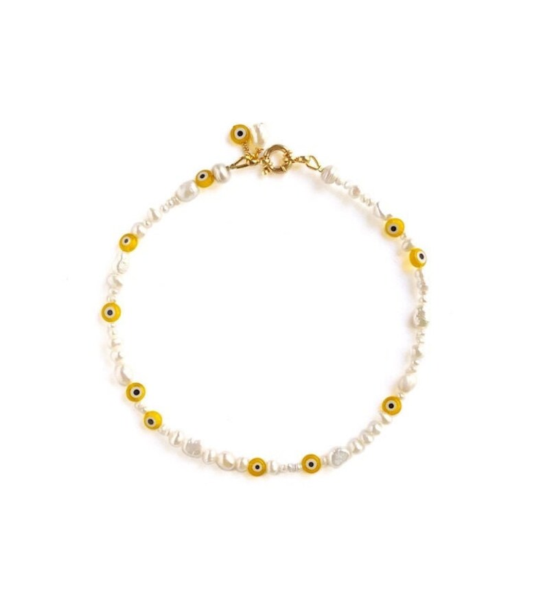 Freshwater Pearl Necklace, Greek Evil Eye Necklaces, Evil Eye Choker ...