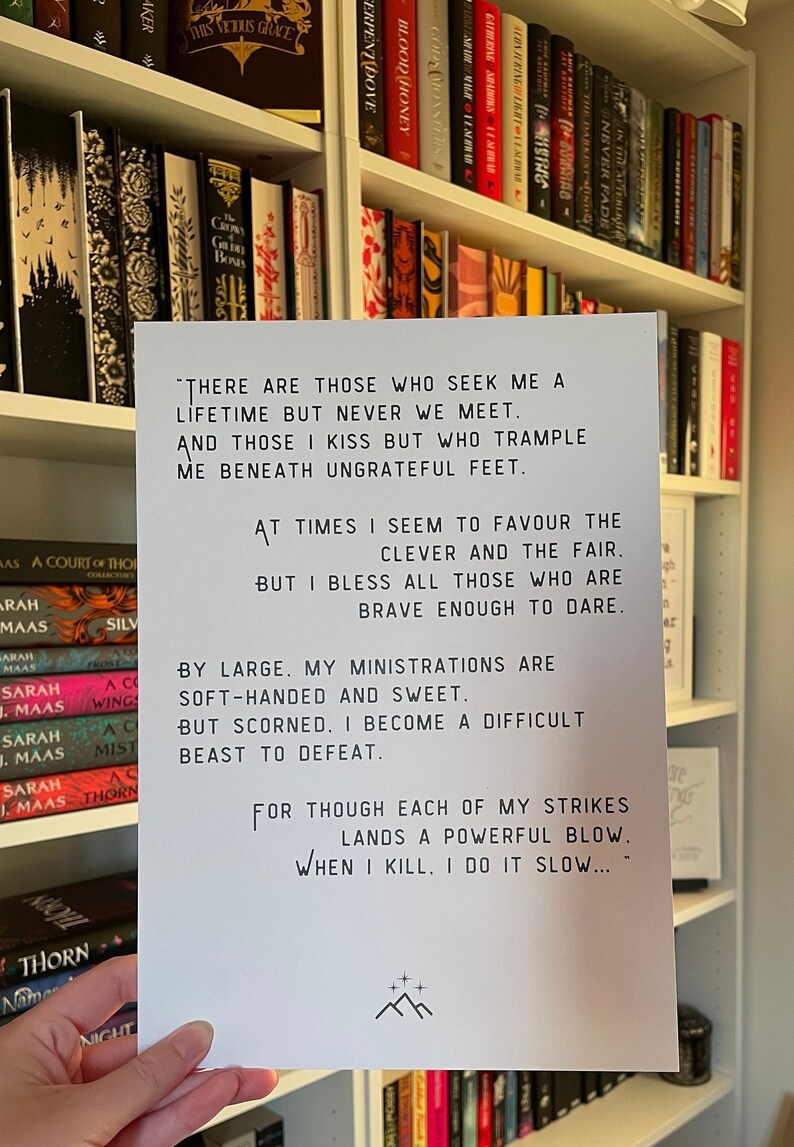 ACOTAR Quote Print Amaranthas Riddle New Physical Print - Etsy UK