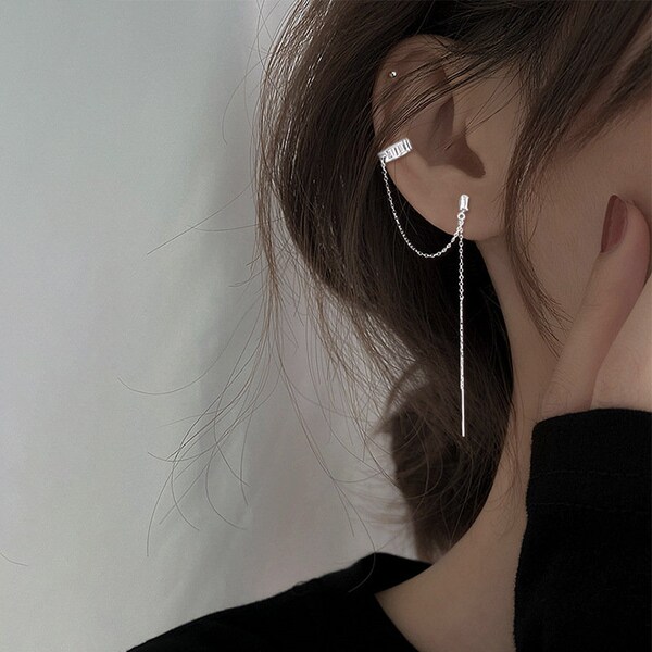 Crystal Chain Earrings - Etsy