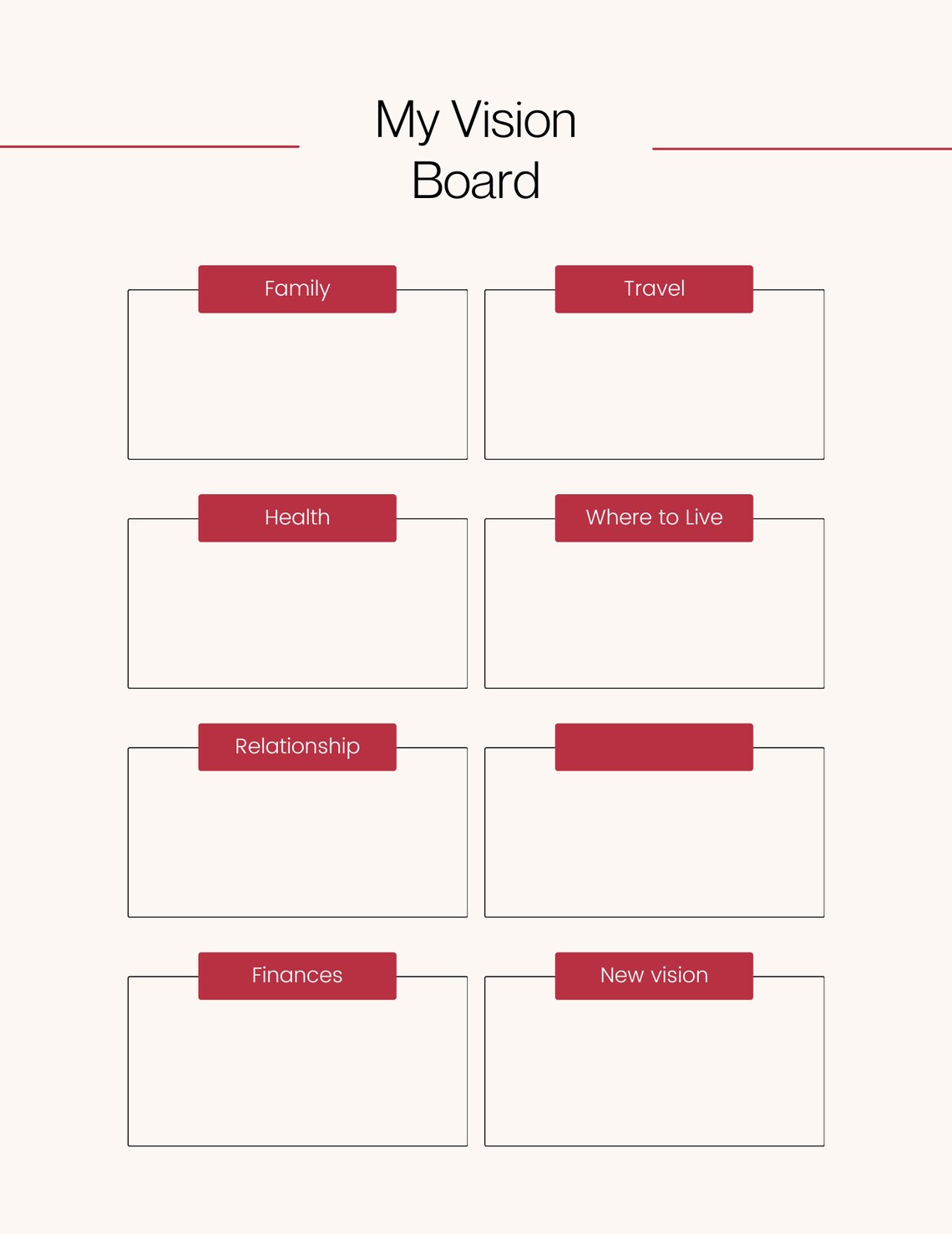 Vision Board, Red Vision Board - Etsy