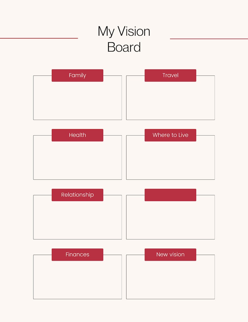 Vision Board, Red Vision Board - Etsy