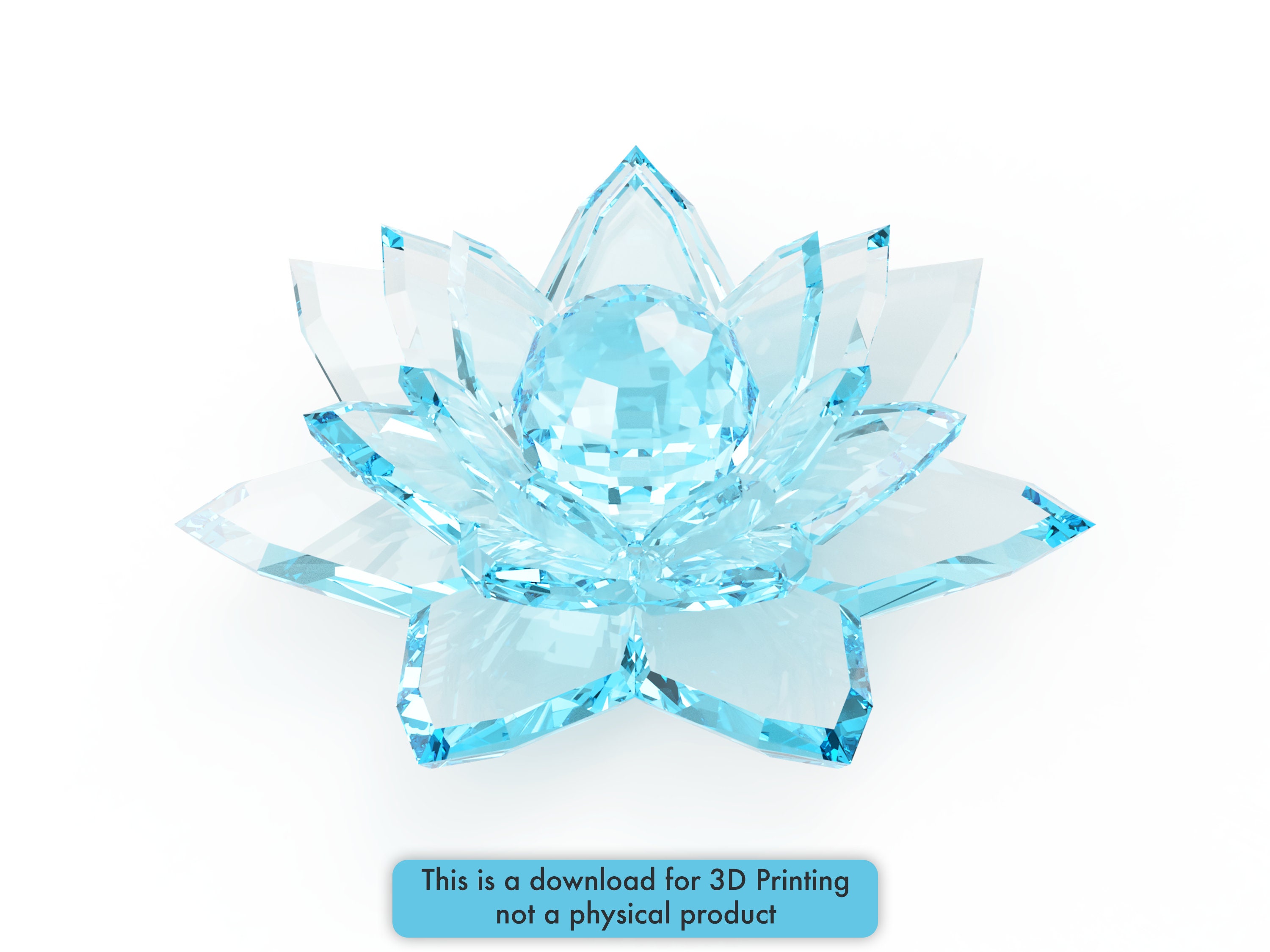Crystal Lotus Flower 3D Model Digital Download - Etsy