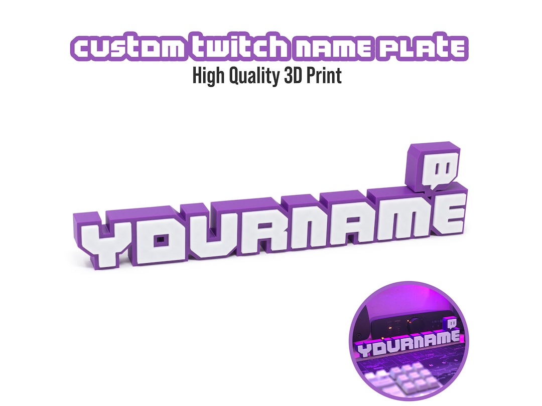 Custom Twitch Name Plate Desk Stand Ideal Gift for Twitch.tv Streamers ...