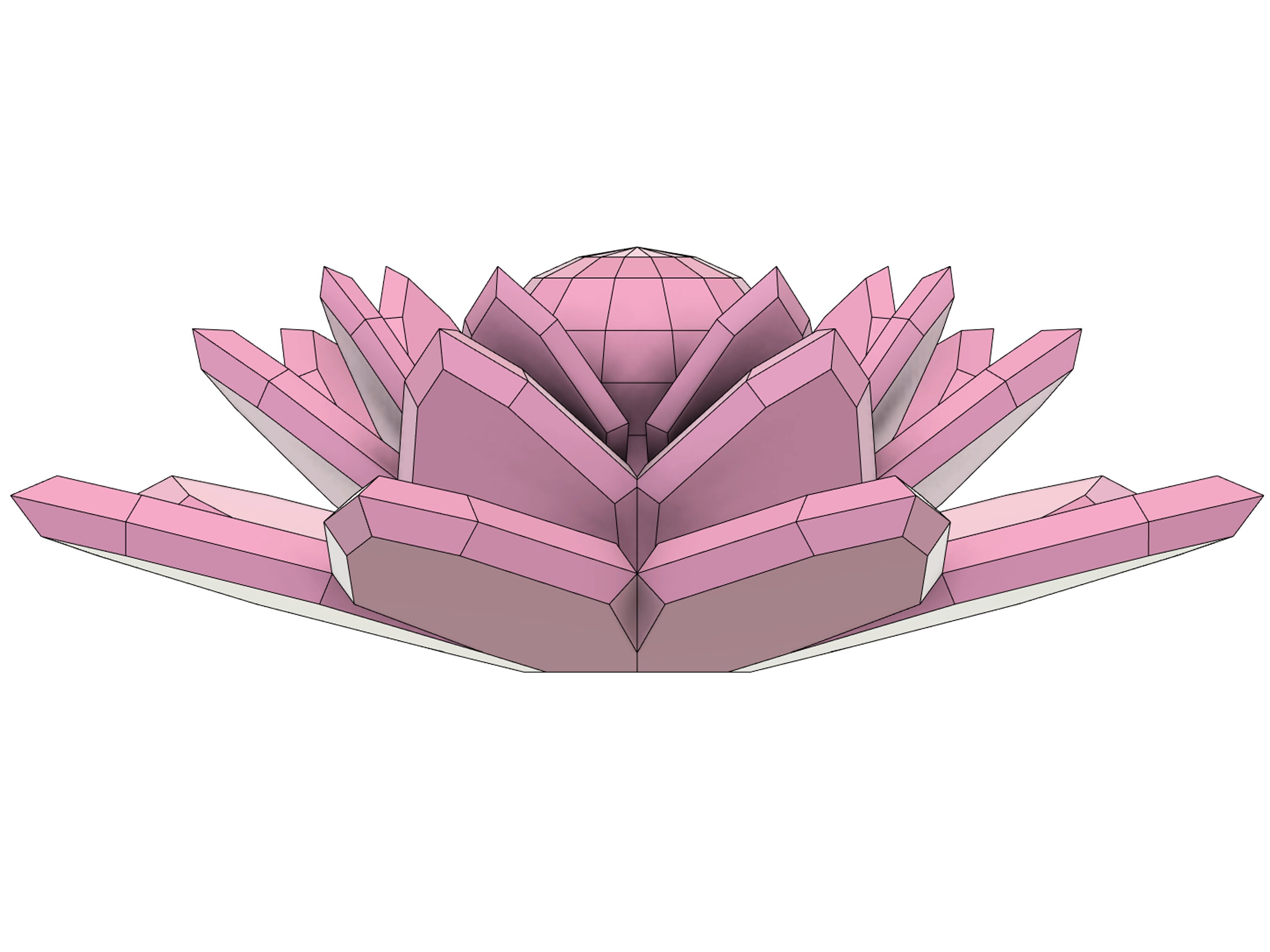Crystal Lotus Flower 3D Model Digital Download - Etsy