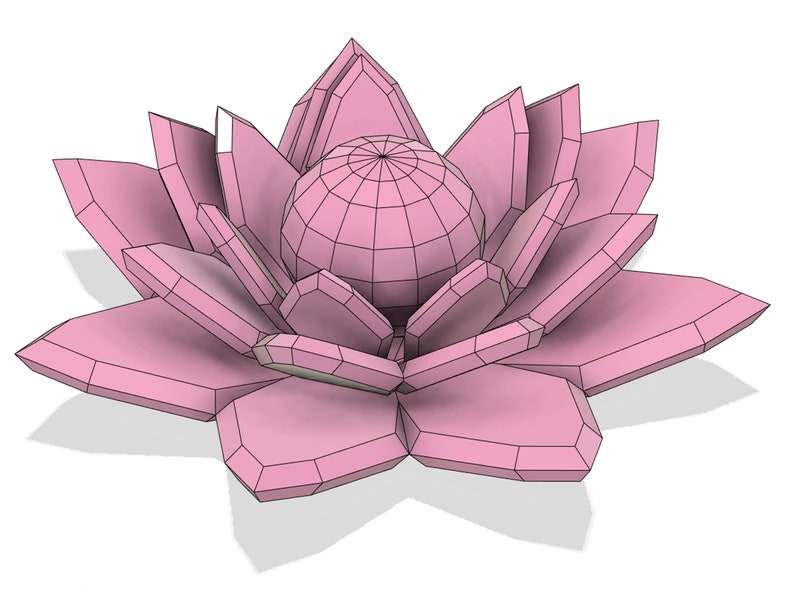 Crystal Lotus Flower 3D Model Digital Download - Etsy