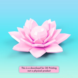 Crystal Lotus Flower 3D Model Digital Download - Etsy