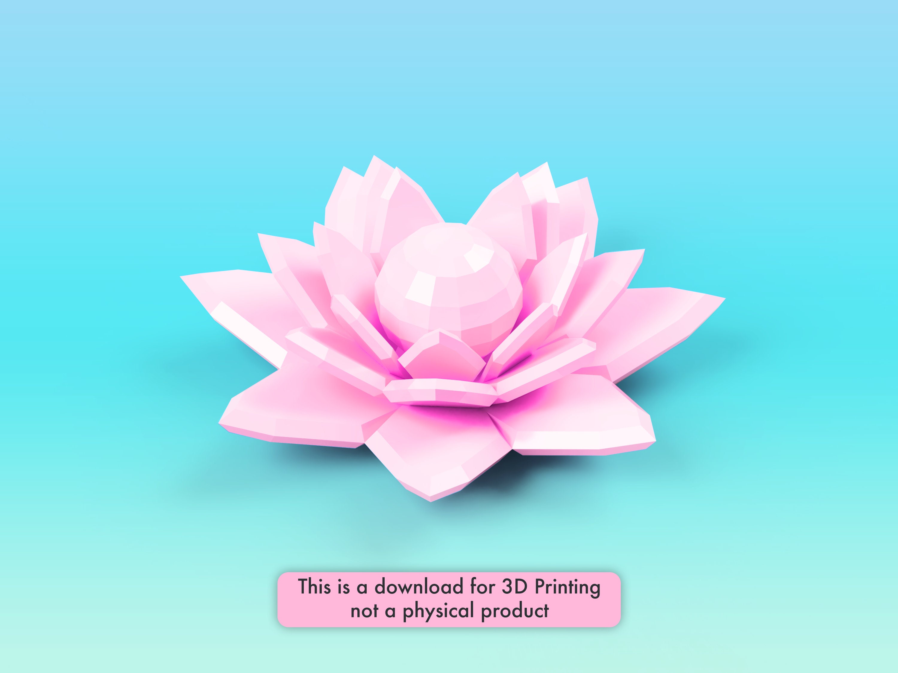 Crystal Lotus Flower 3D Model Digital Download - Etsy