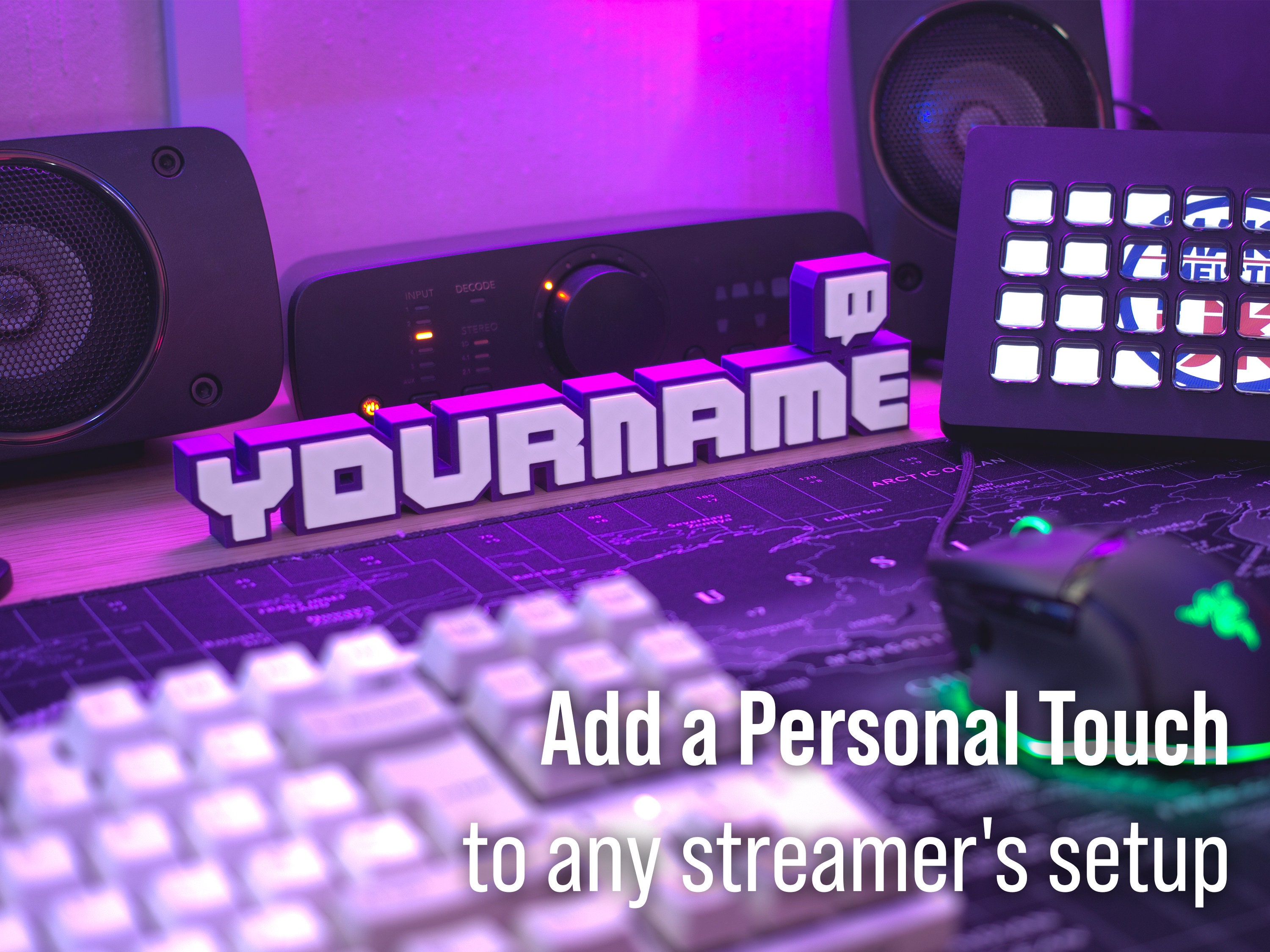 Custom Twitch Name Plate Desk Stand Ideal Gift for Twitch.tv Streamers ...