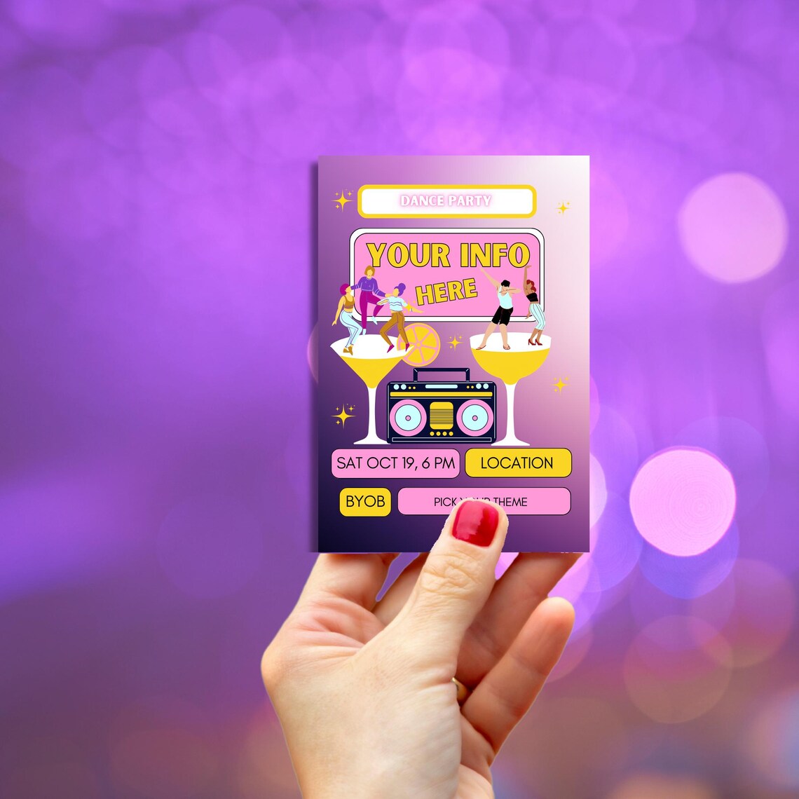 Dance Party Invitation Template - Etsy
