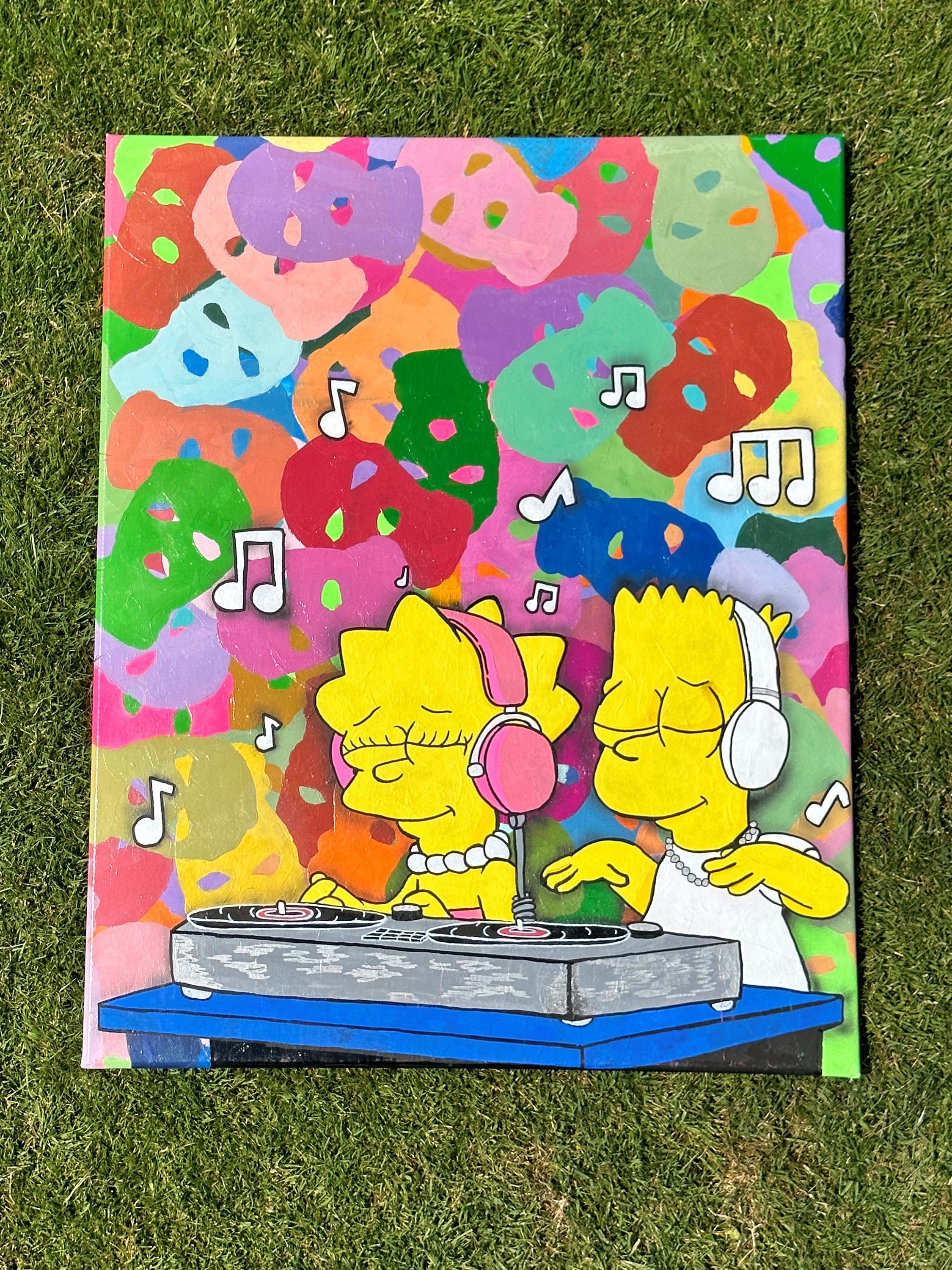 Bart and Lisa Simpsons Djing on the Balaclava Multi-color Camo - Etsy