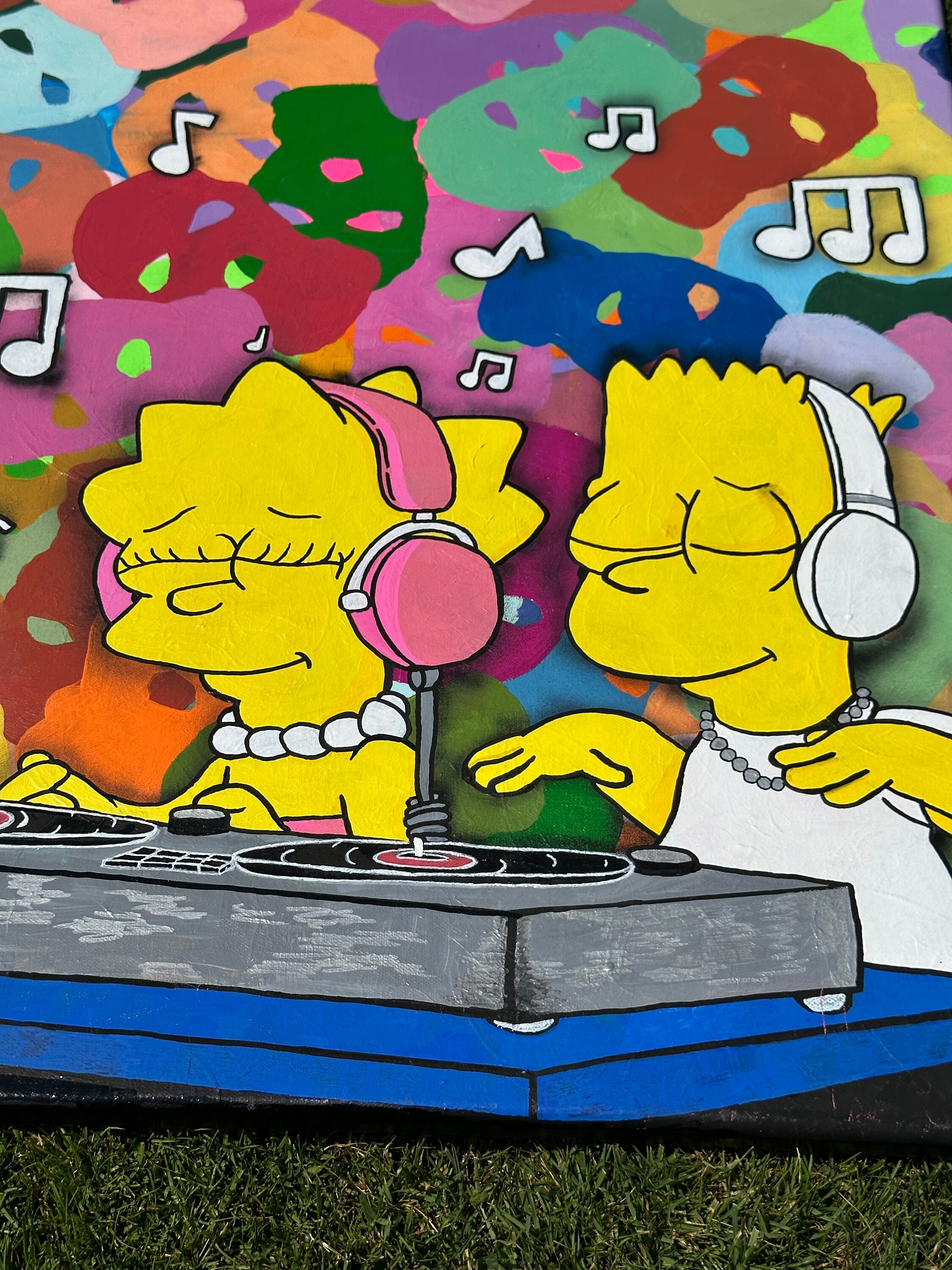 Bart and Lisa Simpsons Djing on the Balaclava Multi-color Camo - Etsy