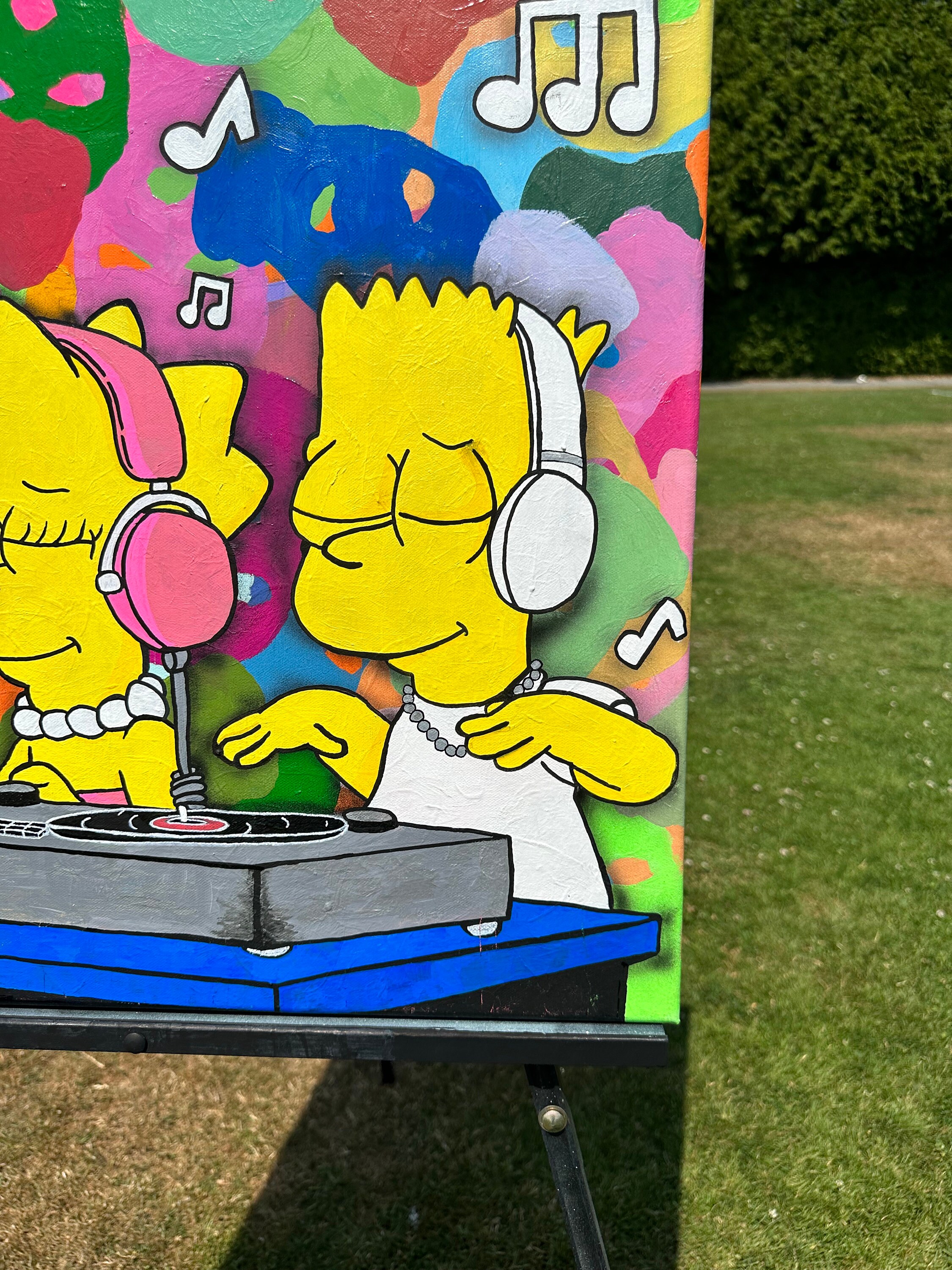 Bart and Lisa Simpsons Djing on the Balaclava Multi-color Camo - Etsy