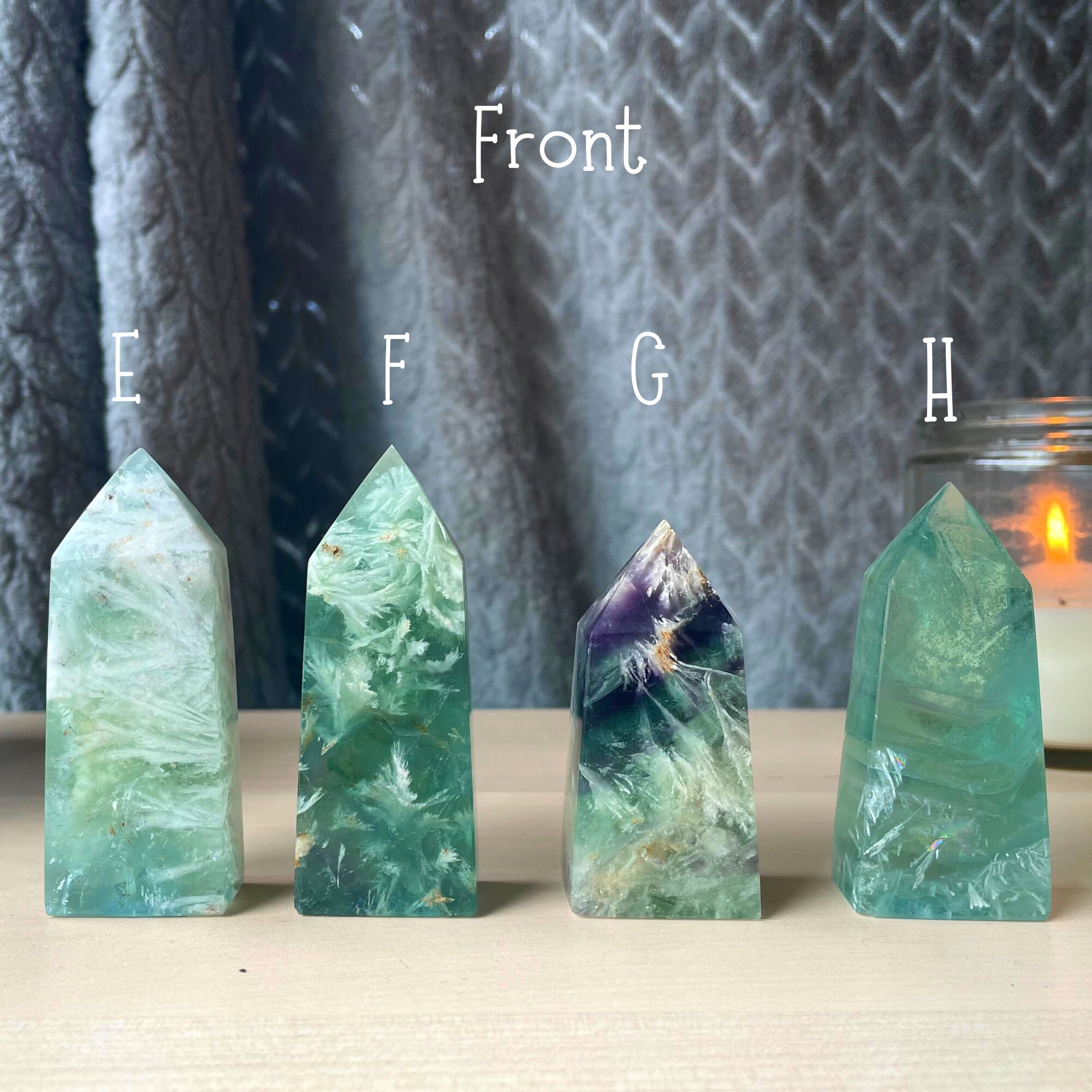 Snowflake Fluorite Four-sided Tower Point - Etsy