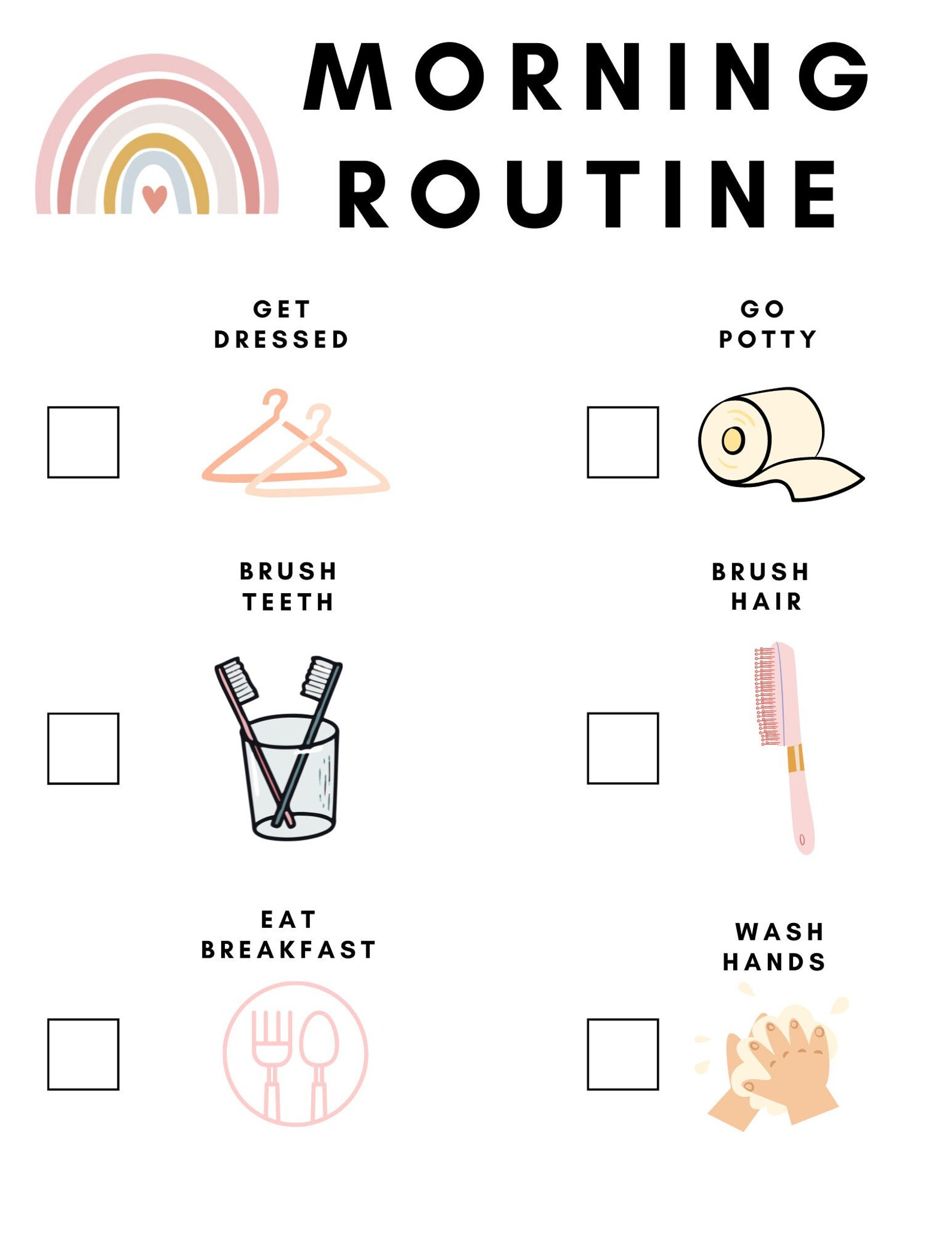 Little Girl Morning Routine Chart - Etsy