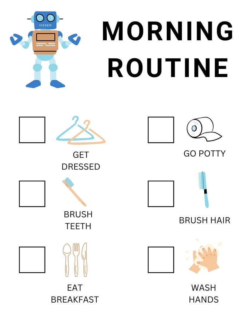 Little Boy Morning Routine Chart - Etsy