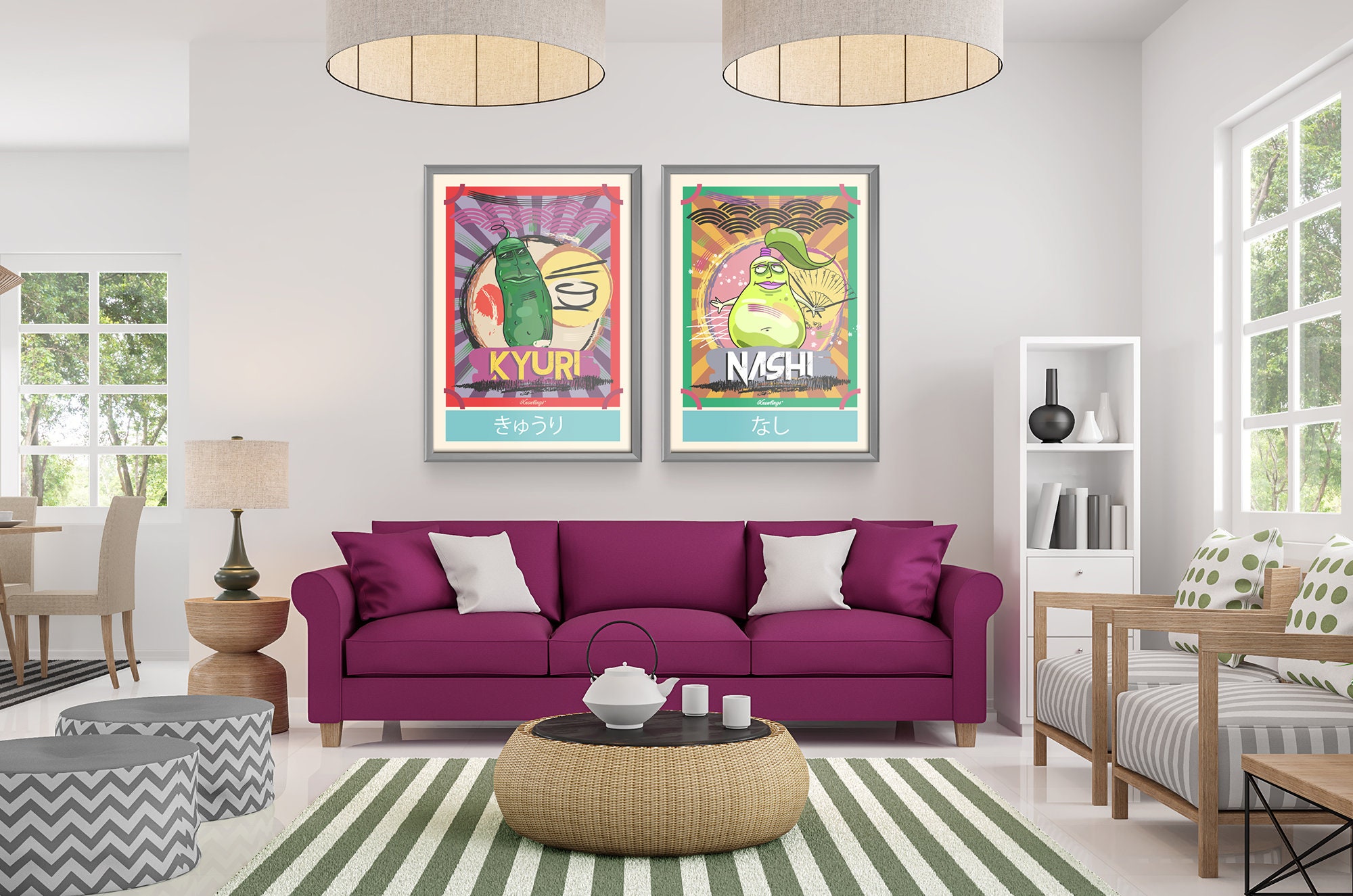 Hand Drawn Vector Image KYURI, Japan Style, Far East, Digital Download ...