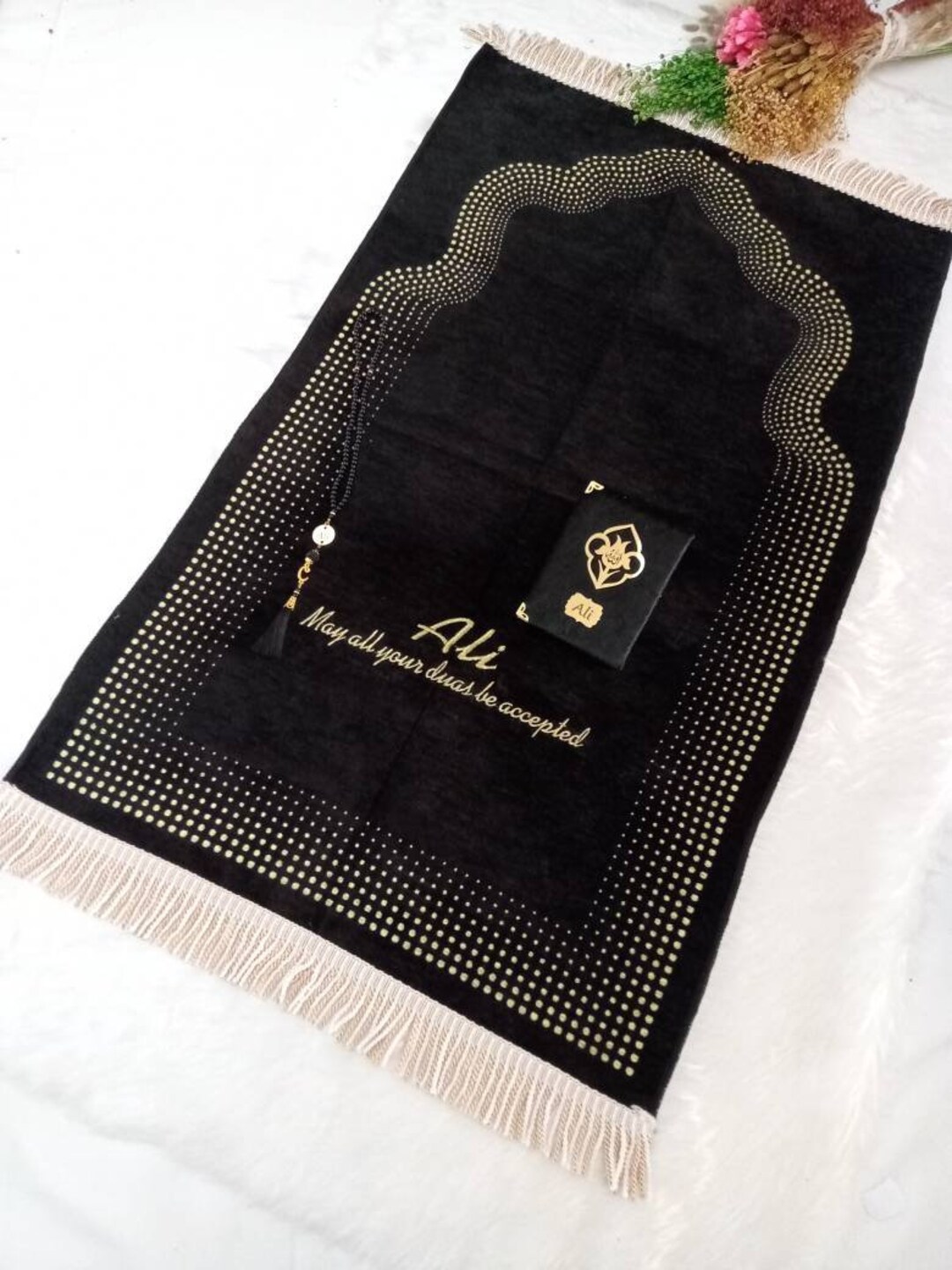 Personalized Prayer Mat Yassen Quran Gift Set | Muslim Gift for Him ...