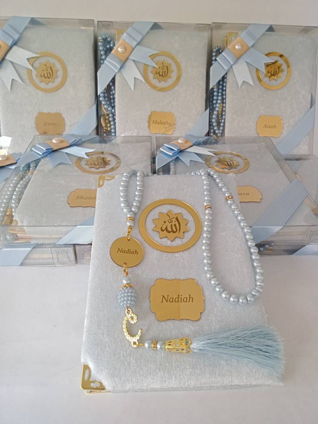 Personalized Velvet Dua Book Gift Set | Yaseen, Tasbeeh, Decorated Box ...