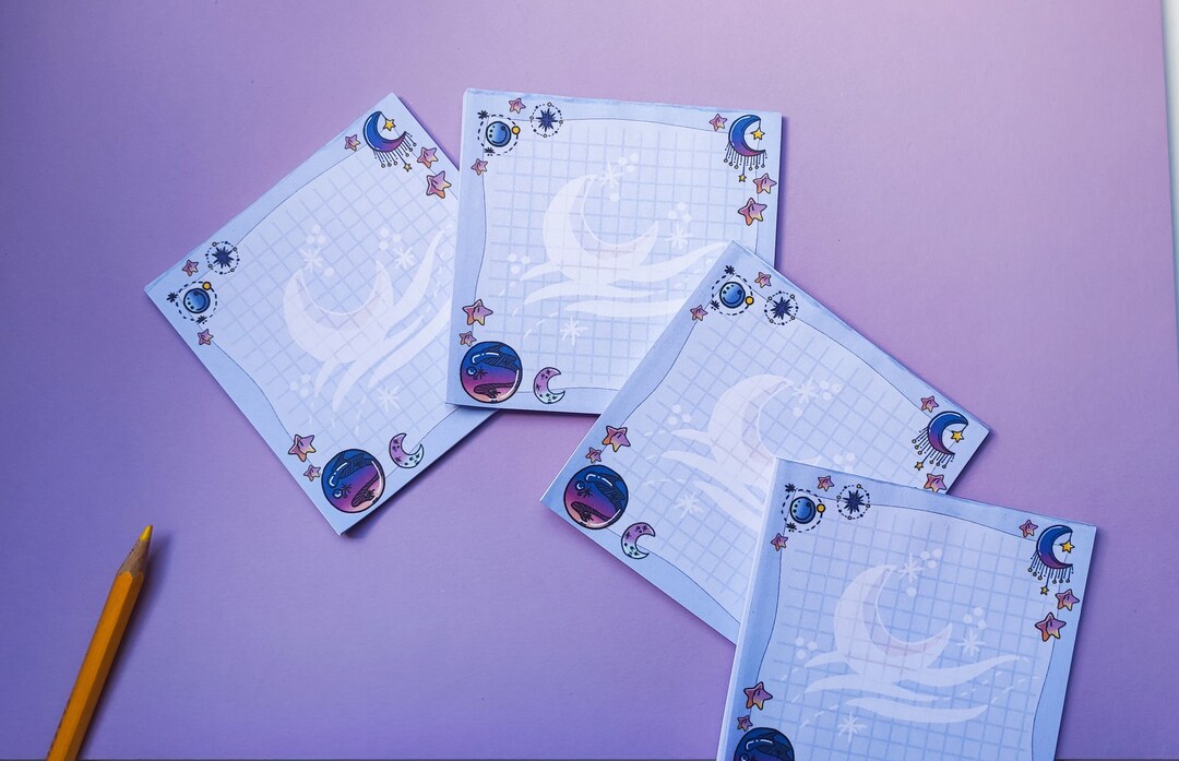 Notepad / Post It / Notepad 'pink Moon' - Etsy