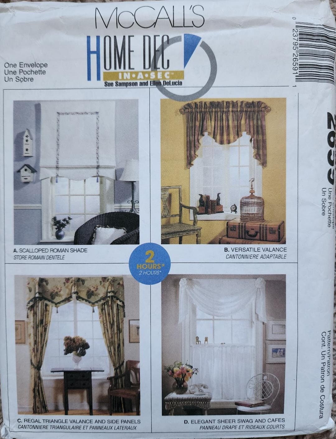 Mccall's Sewing Pattern 2659, Home Dec in A Sec for Window Curtains ...