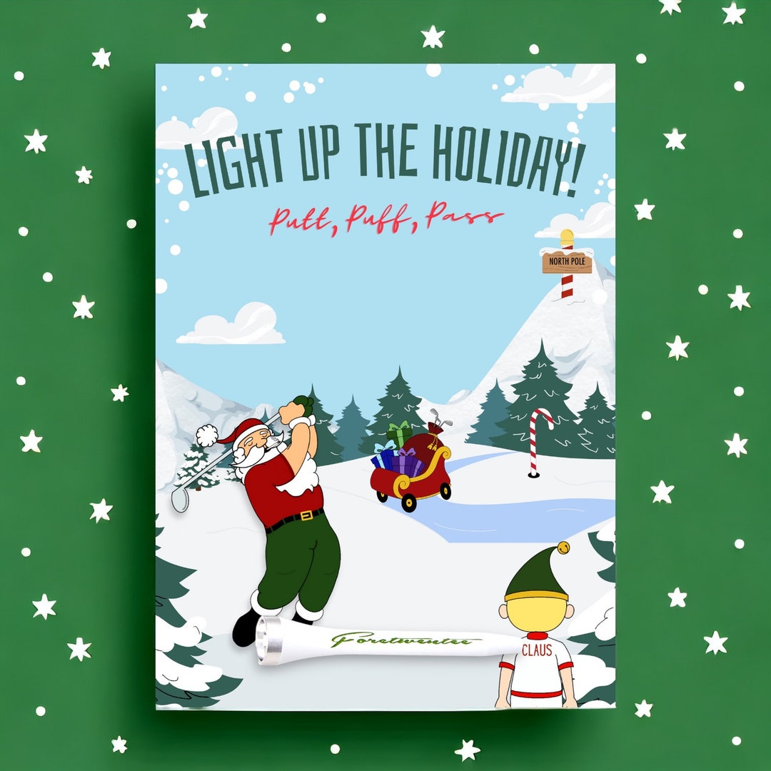 Golf Christmas Card With Herb Tee-golf Gift, Dad Gift, Christmas Golf ...
