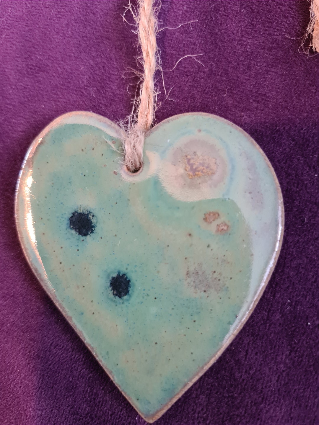 Handmade Ceramic Heart Hanging Ornaments. - Etsy UK
