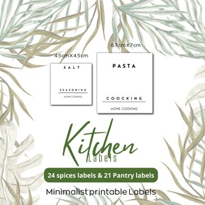 Printable Kitchen Labels, Modern Minimalist Labels & Stickers, Pantry ...