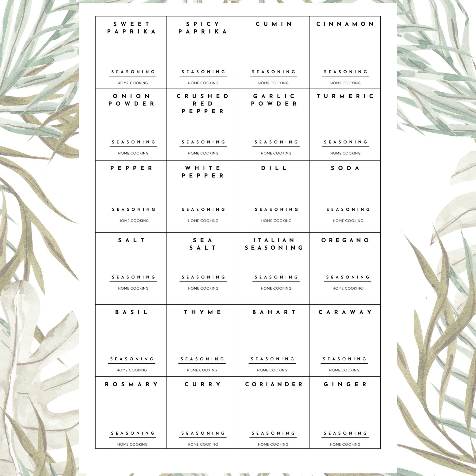 Printable Kitchen Labels Modern Minimalist Labels & Stickers - Etsy