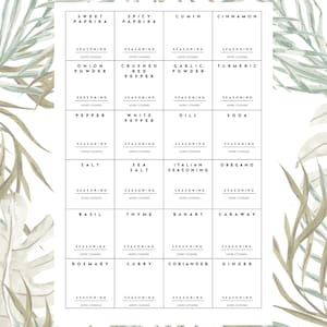 Printable Kitchen Labels, Modern Minimalist Labels & Stickers, Pantry ...
