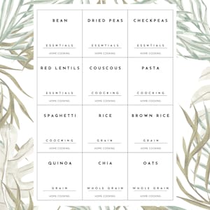 Printable Kitchen Labels, Modern Minimalist Labels & Stickers, Pantry ...