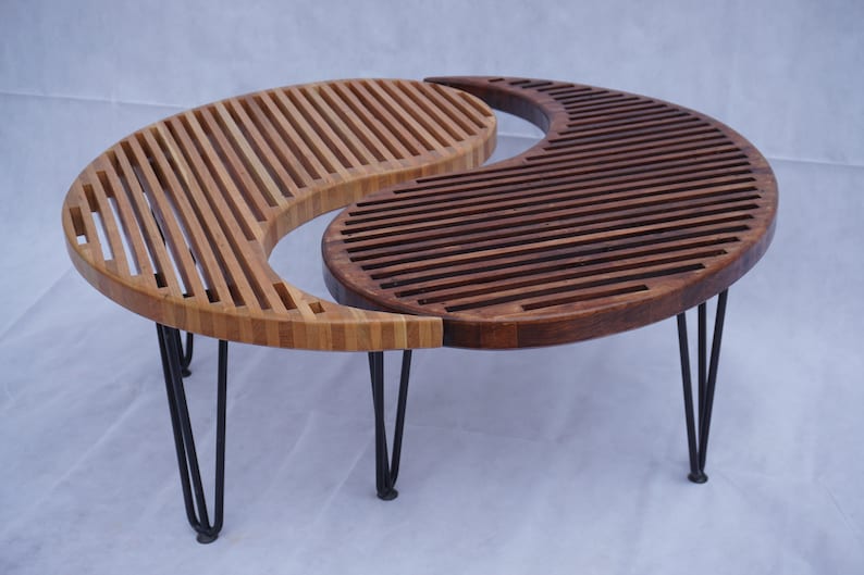 Reclaimed Wood Yin Yang Table - Etsy