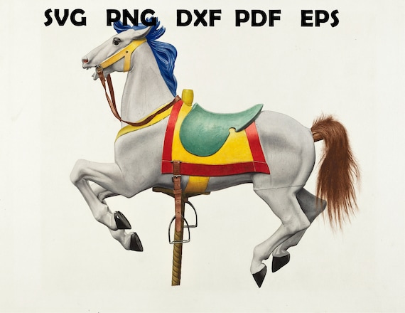 Coloring Sheet by Numbers Carousel Horse Made Between | Etsy