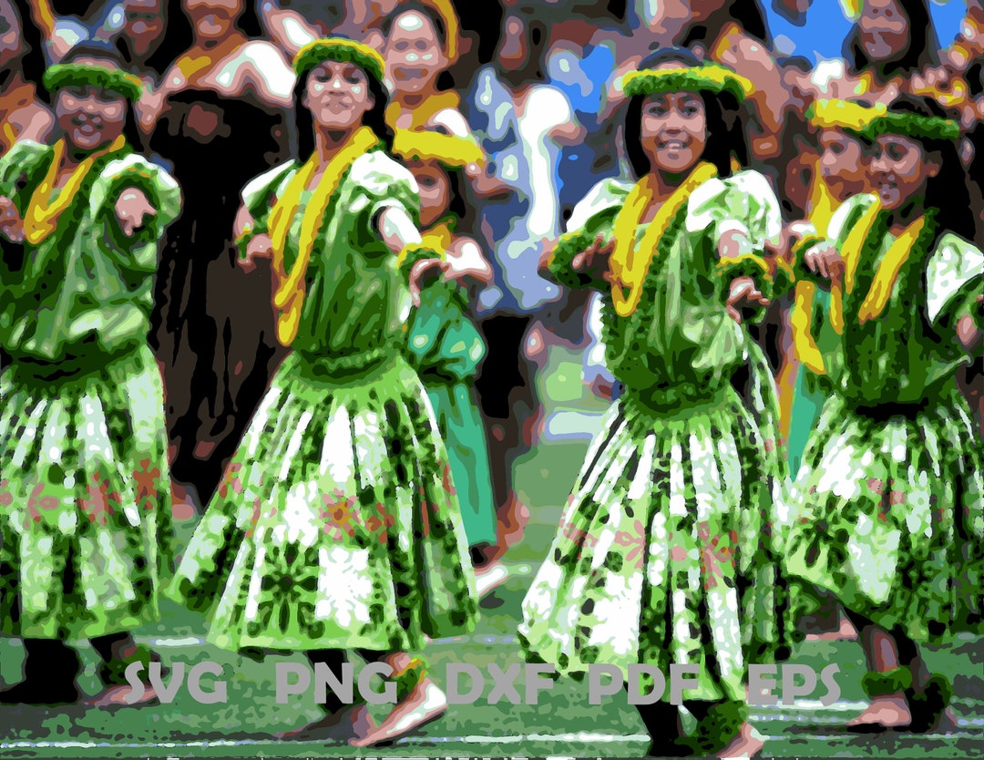 Coloring Sheet by Numbers, Hula Dancers, Part of the Hawaiian Culture ...