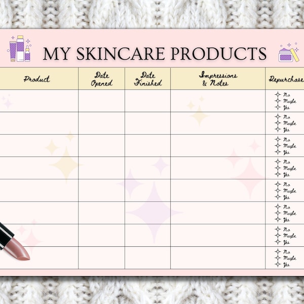 Skincare Journal - Etsy