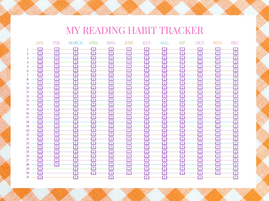 Reading Habit Tracker Printable, Reading Goal Tracker for the Book ...