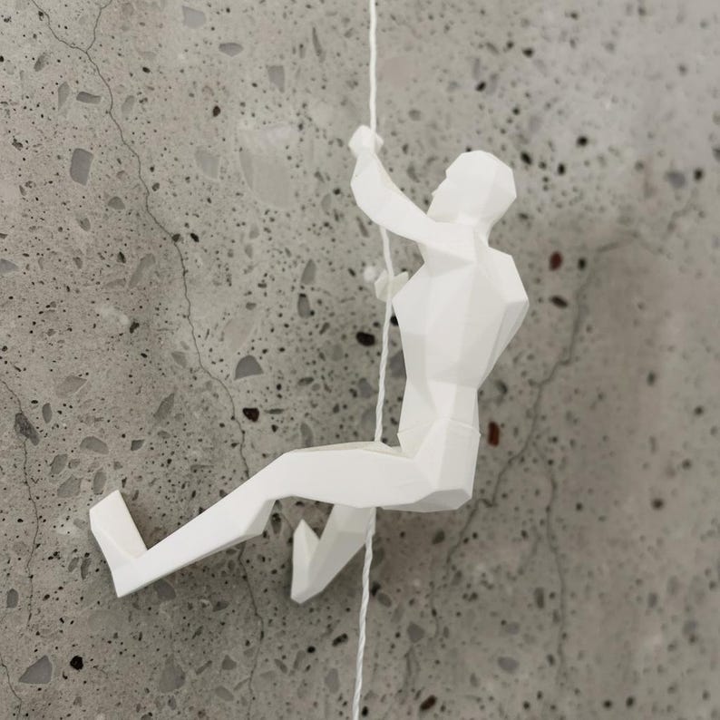 Wall Climber Sculpture Set, 3D Printed Climbing Figures, Modern ...