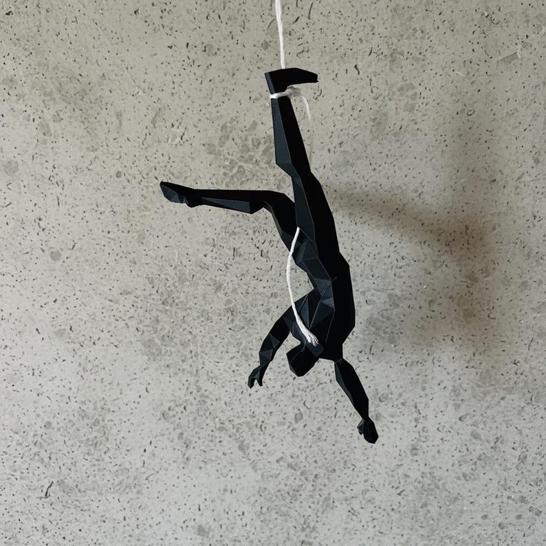 Wall Climber Sculpture Set, 3D Printed Climbing Figures, Modern ...