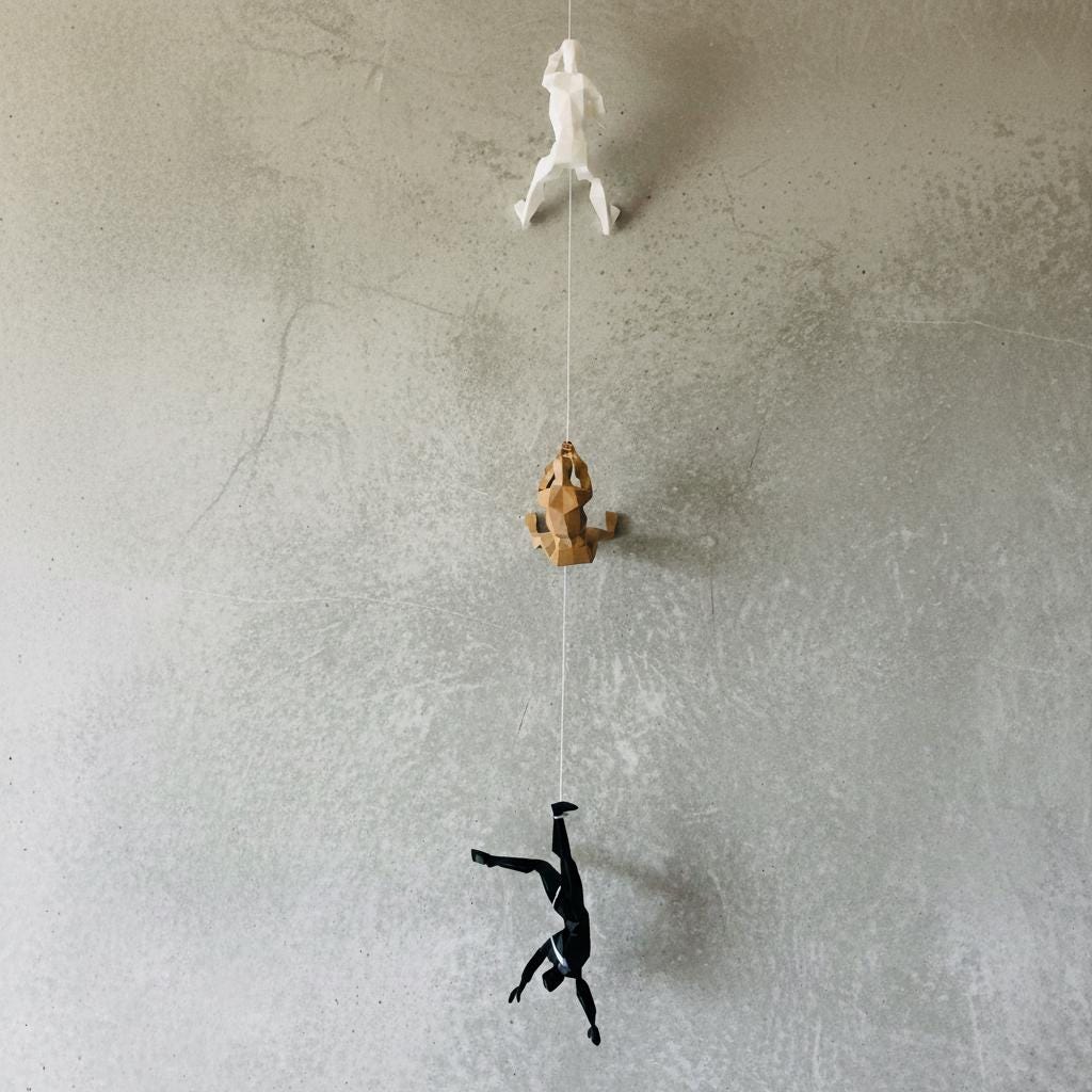 Wall Climber Sculpture Set, 3D Printed Climbing Figures, Modern ...