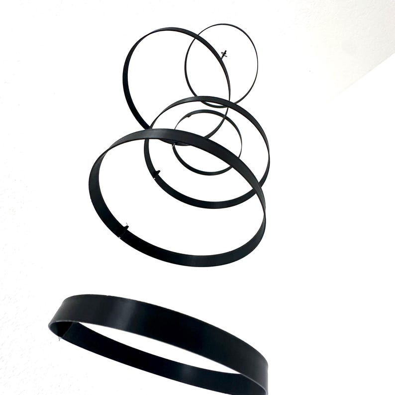 Modern Kinetic Circle Mobile, 3D Printed Art in Black, Blue, Red ...